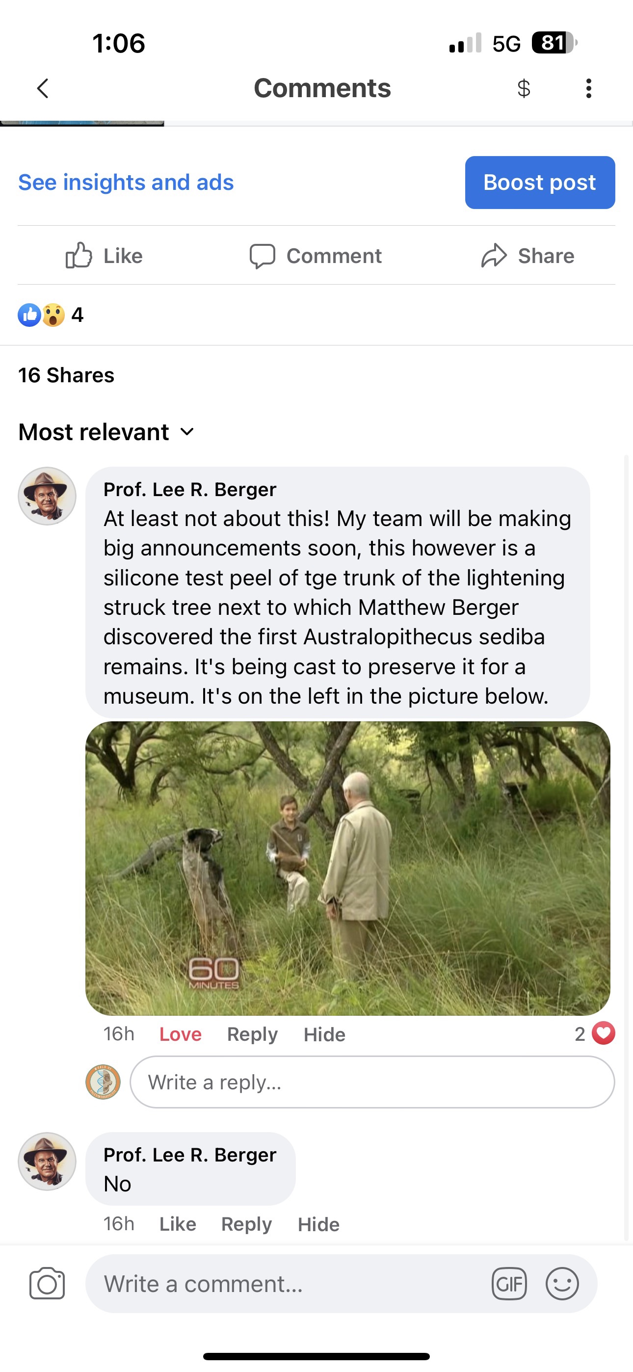 Is Prof. Lee R. Berger About to Make a Huge Announcement? – World of ...